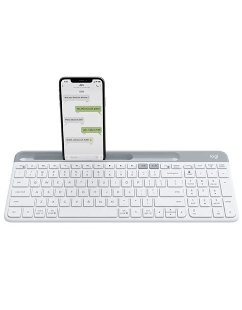Logitech K580 Slim Multi Device Wireless Keyboard With Smartphone Cradle Off White Dual