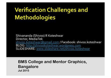 Verification Challenges And Methodologies Pdf