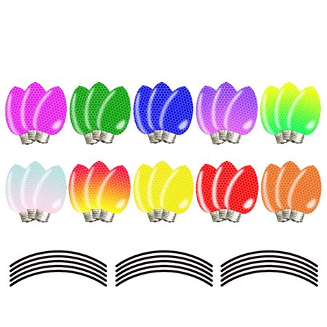 Khvru Christmas Christmas Light Bulb Santa Reflective Car Sticker Soft