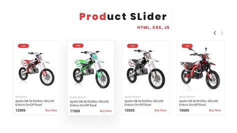 Create Responsive Product Slider Using Html Css And Javascript Youtube