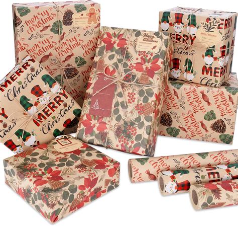 Larcenciel Christmas T Wrapping Paper Set Wt Tag