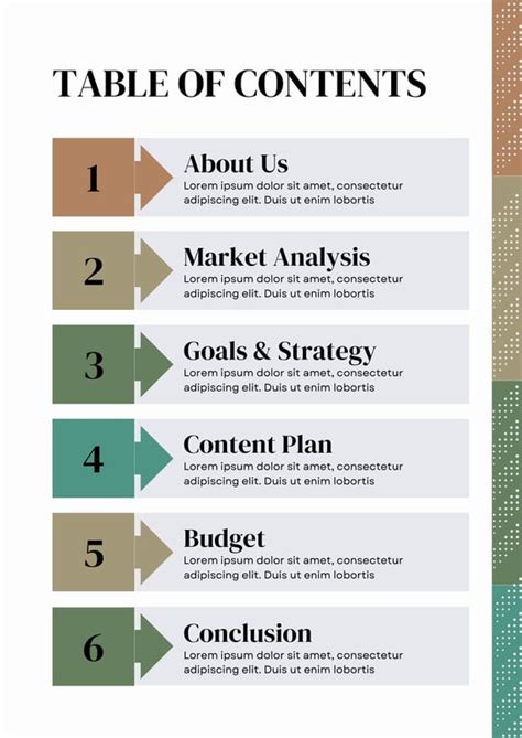 Page 2 Free And Customizable Table Of Contents Templates Canva