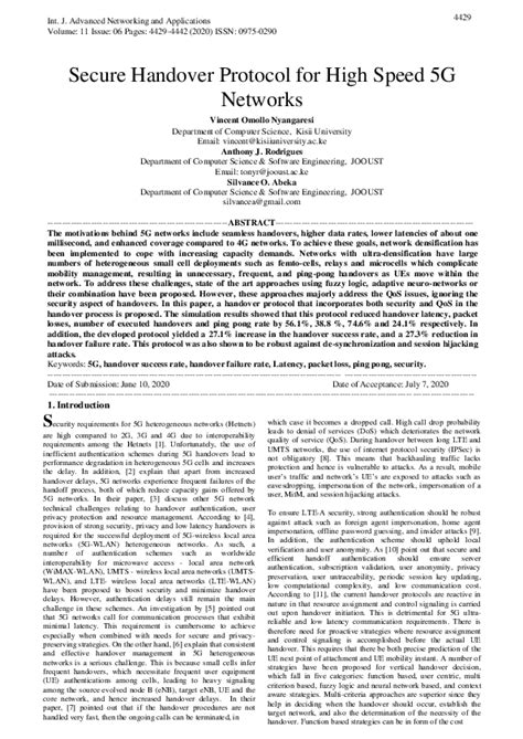 pdf secure handover protocol for high speed 5g networks