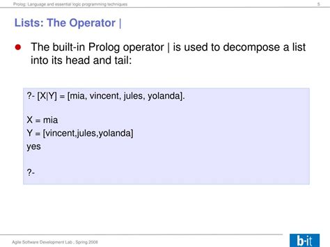 Ppt Understanding Lists In Prolog Head Tail And Operator
