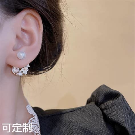 精致网红珍珠款花朵高级感耳环女气质小众百搭轻奢时尚耳钉耳饰品 虎窝淘