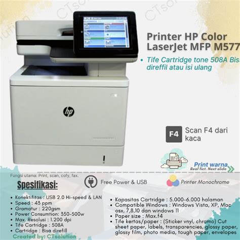 Jual Hp Color Laserjet Enterprise Mfp M Copy Print Scan F Di Kaca Shopee Indonesia