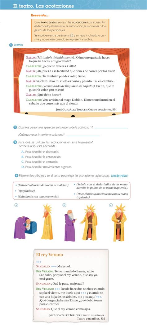 Acotaciones Worksheet Actividades De Teatro Texto Teatral