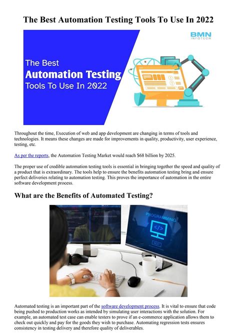 The Best Automation Testing Tools To Use In 2022 Bmn Infotech By Infotechable Solutions Issuu