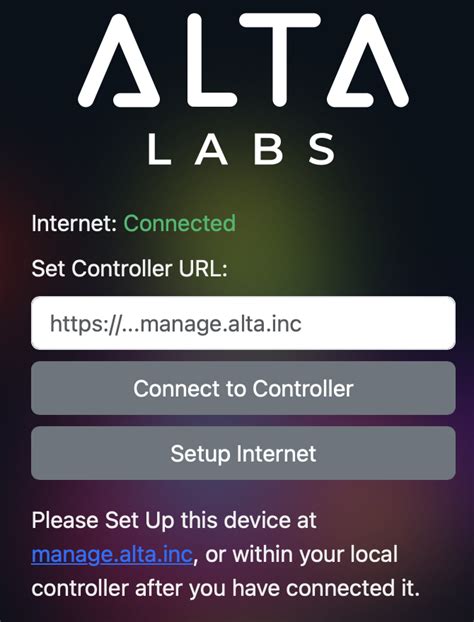 Route 10 W Local Controller Unable To Click Setup Or Input Controller Url Routers Alta Labs