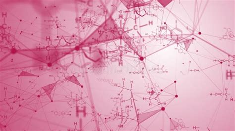 Animation Of Structural Chemical Formulas On A Viva Magenta Background In Abstract Digital Space