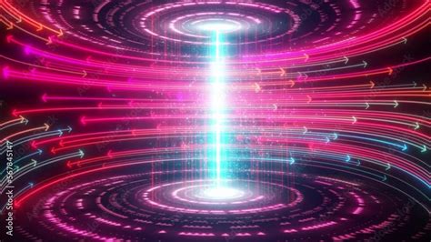 Red Hud Animated Digital Background With Arrow Design Futuristic Hud And Arrow Design Animation