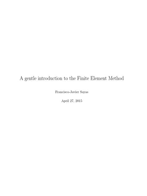 Anintro2fem 2015 Pdf Finite Element Method Matrix Mathematics