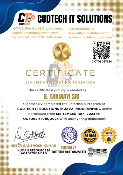 Tanmayi Sri On Linkedin Internship Javaprogramming