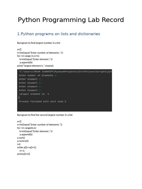 Python Lab Record Final Pdf Eigenvalues And Eigenvectors Matrix Mathematics