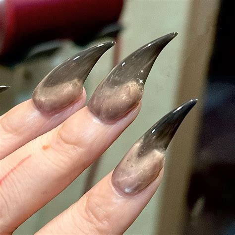3d Dragon Claw Nail Art Gray Wolf Claw Gradient 3d Press On Nails Y2k