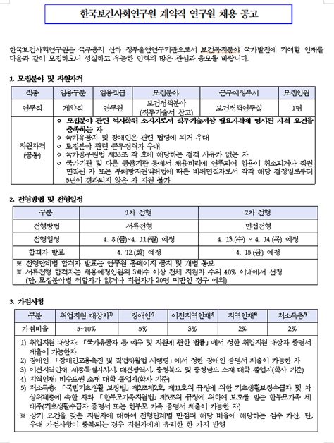 한국보건사회연구원 계약직 연구원 채용 공고 보건정책연구실 환산지수 연구 연구회ㆍ소관 연구기관 채용 정보 소식·소통 Nrc 경제인문사회연구회 Nrc 공식