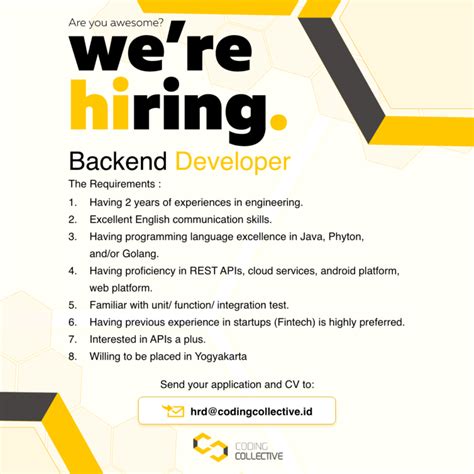 Lowongan Kerja Back End Developer Di Coding Collective Lokerjogjaid