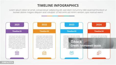 타임라인 이정표 인포그래픽 개념 큰 개요 상자 테이블 및 4점 목록이 있는 슬라이드 프레젠테이션용 헤더 배지 0명에 대한 스톡 벡터 아트 및 기타 이미지 Istock