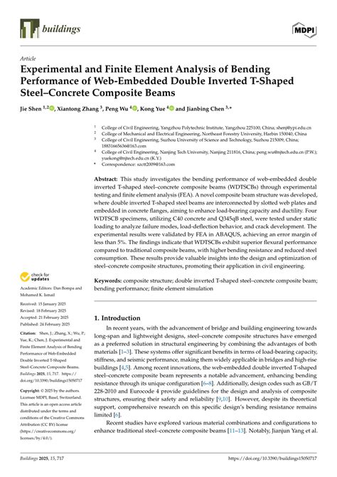 Pdf Experimental And Finite Element Analysis Of Bending Performance Of Web Embedded Double