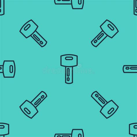 Black Line Car Key With Remote Icon Isolated Seamless Pattern On Green Background Car Key And