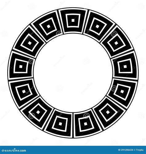 Geometric Radial Circle Pattern For Decorative Round Frame Stock Vector
