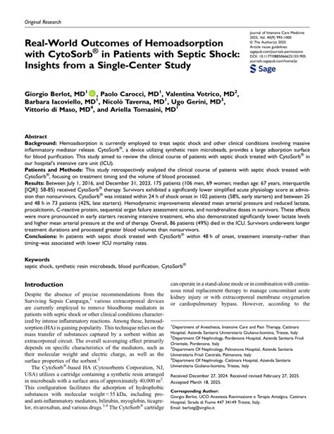 Real World Outcomes Of Hemoadsorption With Cytosorb In Patients With