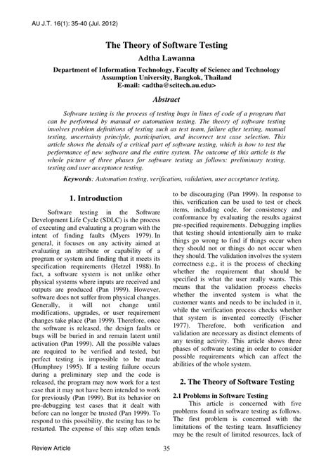 Pdf The Theory Of Software Testing