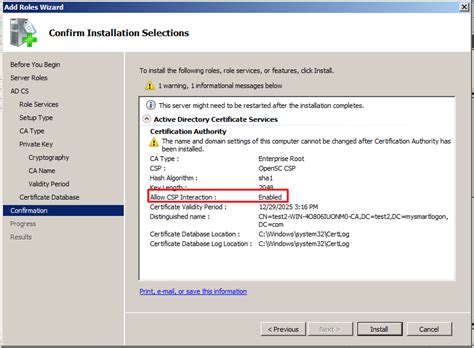 unable to use opensc for root certificate in adcs certificate services