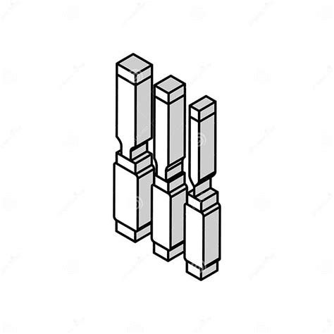 Chisel Carpenter Tools Isometric Icon Vector Illustration Stock Vector Illustration Of