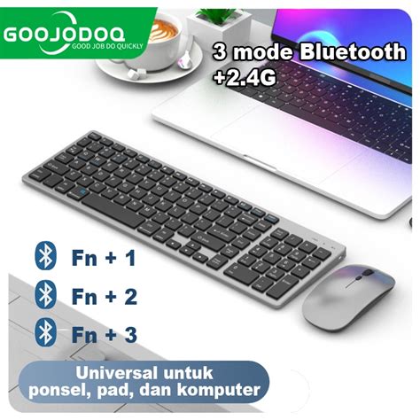Jual Goojodoq 2nd Gen Pro 10 Inch 3 In 1 Wireless Bluetooth Keyboard Mouse Set Shopee Indonesia
