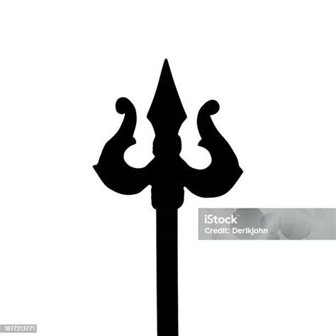 Trishul Atau Trisula Adalah Senjata Siluet Siva Vektor Simbol Trisula