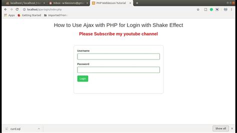 Ajax With Php For Login With Shake Effect Youtube