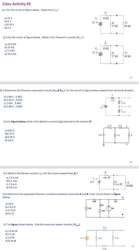 Solved Class Activity Q For The Circuit At Figure Below Chegg Com