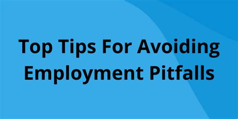 Top Tips For Avoiding Employment Pitfalls Law For Non Profits