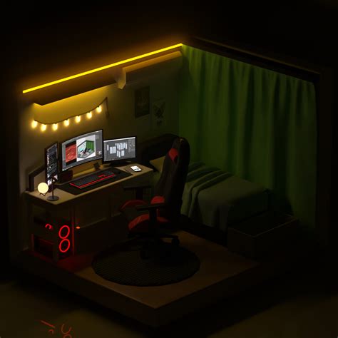 Fcp My Room In Isometric 3d Modeling