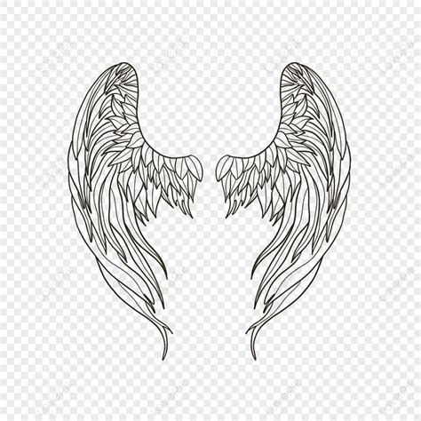 접힌 날개 일러스트 손으로 그린 선 그리기요정선형 Png 일러스트 무료 다운로드 Lovepik