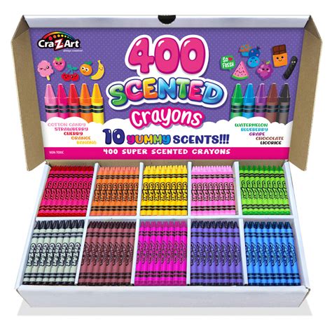 400ct Scented Crayon Classroom Pack 10 Yummy Scents 74019 1