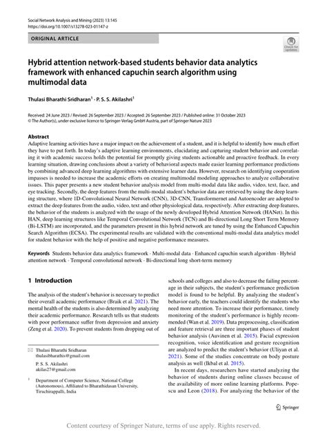 Hybrid Attention Network Based Students Behavior Data Analytics