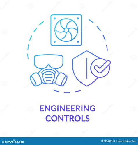 Engineering Controls Blue Gradient Concept Icon Stock Vector