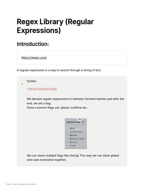 Regex Library Regular Expressions Pdf Regular Expression