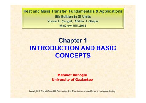 Heat Transfer Fundamentals Introduction And Basic Concepts