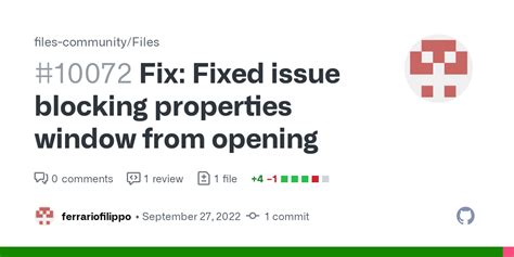 Fix Fixed Issue Blocking Properties Window From Opening By Ferrariofilippo · Pull Request