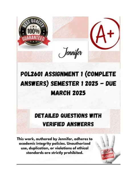 Cla2601 Assignment 1 Semester 1 2025 770912 Due 7 April 2025 100