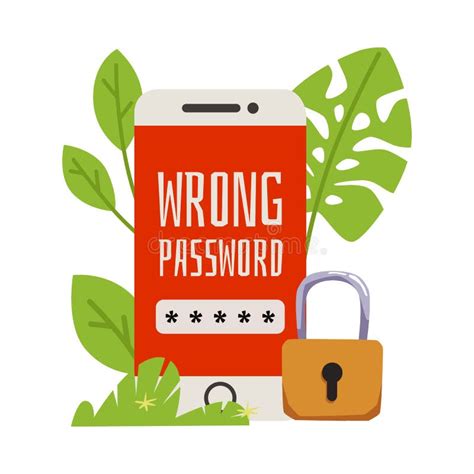 Wrong Password And Access Denied Banner Flat Vector Illustration