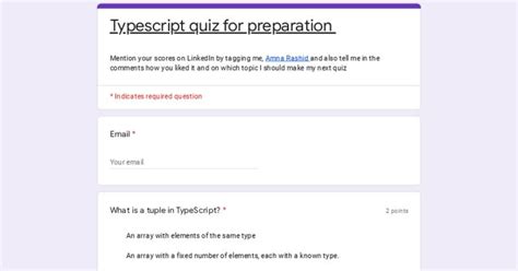 Amna Rashid On Linkedin Typescript Quiz For Preparation