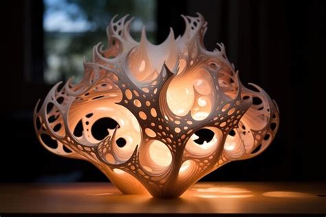 Premium Photo 3d Printed Fractal Structures Backlit With Led Lights