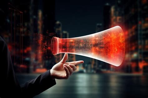 Premium Photo Business Data Analysis And Hand Holding Megaphone