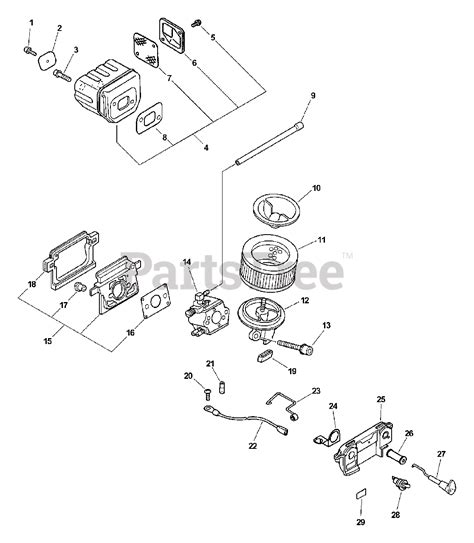 Echo Cs 4400 Echo Chainsaw Type 1e Sn 101001 999999 Exhaust Intake Parts Lookup With