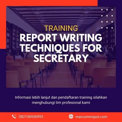PELATIHAN REPORT WRITING TECHNIQUES FOR SECRETARY Semacam Tempat Kursus Marketing Komunikasi