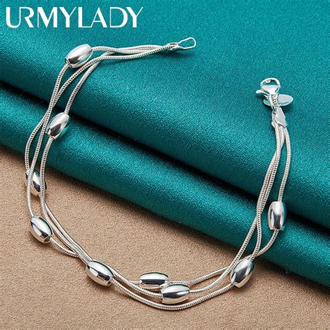 925 스털링 실버 팔찌 체인 패션 디자인 제품 아름다운 보석 여성 웨딩 고품질 팔찌 구슬